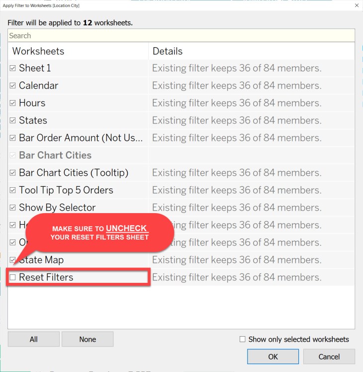 Fix the Reset All Filters Button in Tableau | Smoak Signals | Data ...
